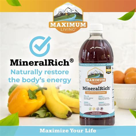 Maximum Living Mineralrich Liquid Minerals Supplement 32 Oz Bottle