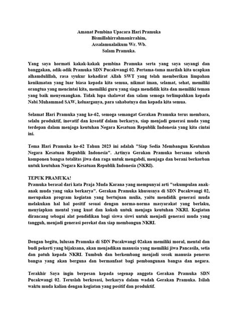 Amanat Pembina Upacara Hari Pramuka Pdf