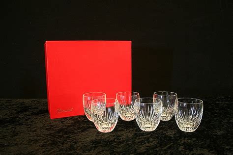 Lot 6 Signed Baccarat Massena Pattern Crystal Tumblers In