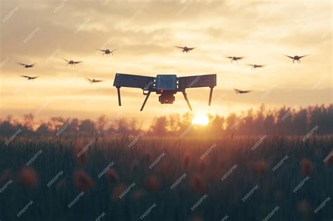 A Solarpowered Electric Drone Monitoring Wildlife Premium Ai