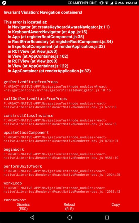 Reactjs Error With React Native And React Navigation Stack Overflow