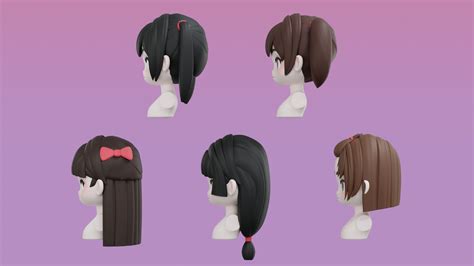Collection Chibi Female Hair Style Set 4 Blender Market