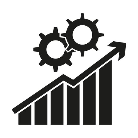 Premium Vector Productivity Performance Icon Chart And Gear Symbol Up