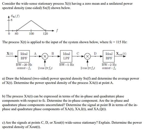 Solved O A Wide Sense Stationary Process R T ﻿with Power