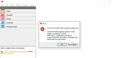 Problem While Trying To Install Addons In Orange · Issue 3118 · Biolab