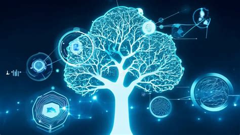 A Futuristic Digital Tree Glowing With Artificial Intelligence Circuits And Data Streams 4k