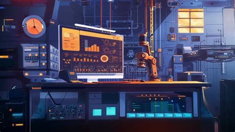 Innovative Production Line Using Robot Arms And Computer Monitoring System Stock Video Video