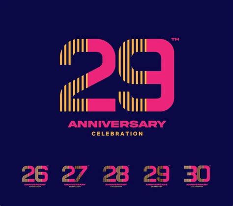 어두운 배경에 설정된 기념일 축하 로고 프리미엄 벡터