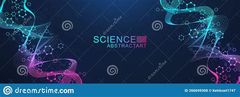 Modern Abstract Molecules Structure For Science Or Medical Background Dna Helix Or Atom