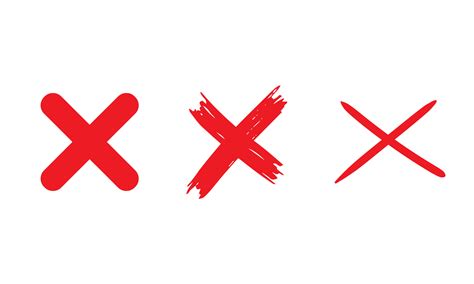 Wrong Or Cross Symbol Cross Sign Element Red Grunge X Icon Isolated On White Background