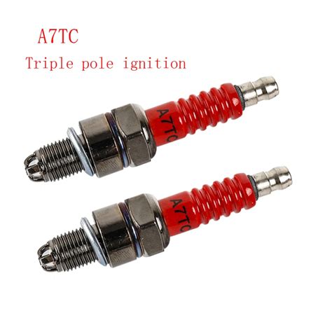 1 2Pcs Racing Spark Plug 3 Triple Electrode A7TC D8TC For GY6 CG 50 70 110