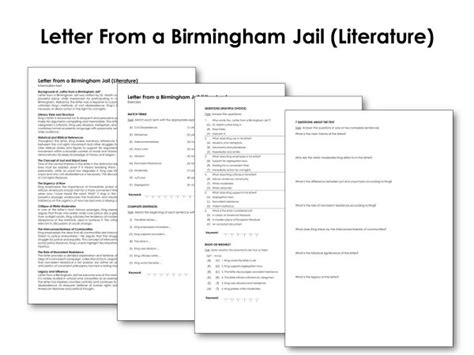 Letter From A Birmingham Jail Literature Made By Teachers