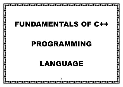 Fundamentals OF C Pdf On The Basis Of C FUNDAMENTALS OF C