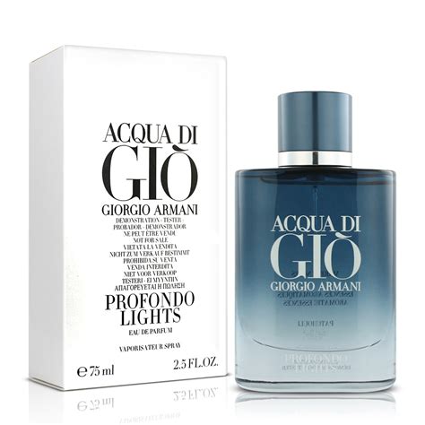 Giorgio Armani Acqua Di Gio Profondo Light 深邃寄情水男性淡香精夜光限量版75ml Tester