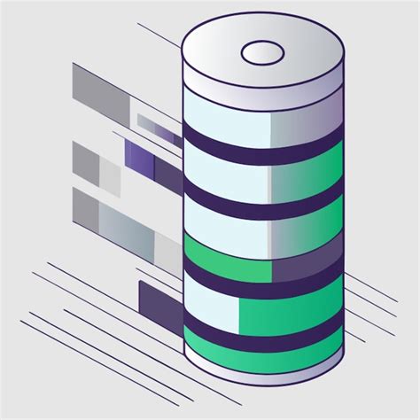 Professional Minimalistic And Super Polished Vector Art Of A Database With Clear Lines And Great