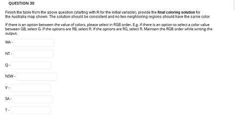 Solved Question 28 Consider The Map Coloring Problem For The