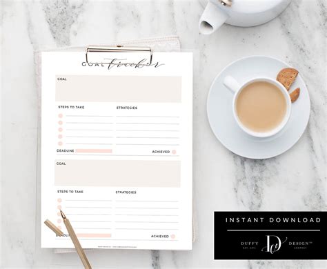 Monthly Goals Tracker Template Goal Progress Tracker Goal Etsy