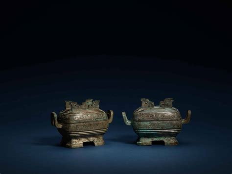 A Pair Of Bronze Ritual Food Vessels And Covers Xu Auction