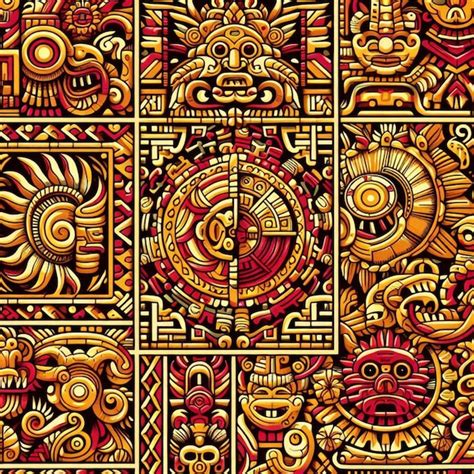 Mayan Patterns Premium Ai Generated Vector