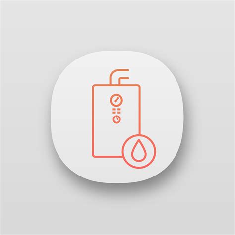 Gas Water Heater App Icon Ui Ux User Interface Heating Water Home Boiler Web Or Mobile