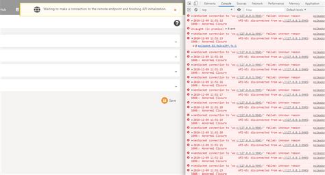 Substrate Polkadot App Js Ui Waiting To Make A Connection To The Remote Endpoint And