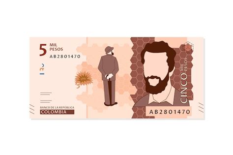 Ilustra o desenhada m o do peso colombiano Vetor Grátis