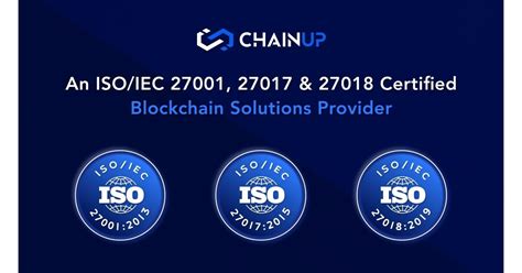Chainup Agora é Umaprovedora De Soluções De Blockchain Com Certificações Iso Iec 27001 27017 E