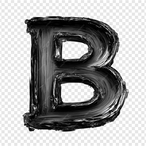 블랙 브러시 스트로크 글자 B 알파 디자인 Ai 생성 Psd