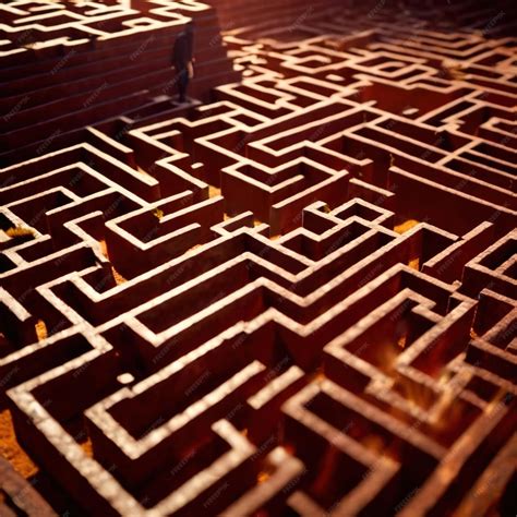 Labryinth Maze Structure Top Down View Premium Ai Generated Image