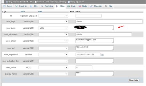 Đổi Mật Khẩu WordPress Trong phpMyAdmin Trung tâm hỗ trợ trực tuyến