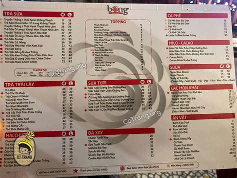 Thưởng Thức Trà Sữa Bông Hội An Menu Review