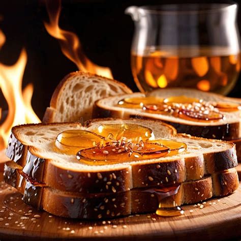 Toast Toasted Bread Reheated And Baked Crisp Stock Illustration