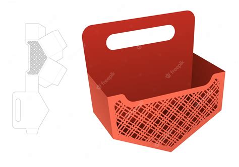 포장 상자 다이 컷 템플릿 및 3d 모형 프리미엄 벡터