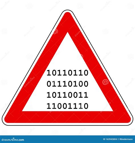 Binary Code And Attention Sign Stock Vector Illustration Of Byte
