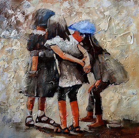 Best Friends Art Three Sister Art Friendship Art By Lettredamore