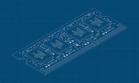 Isometric Random Access Memory Blueprint Ram Memory Realistic 3d Isometric Computer Hardware