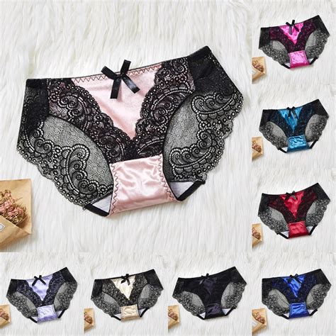 Ropa Interior De Encaje Para Mujer Lencer A Sexy Er Tica De Sat N Bragas Kawaii
