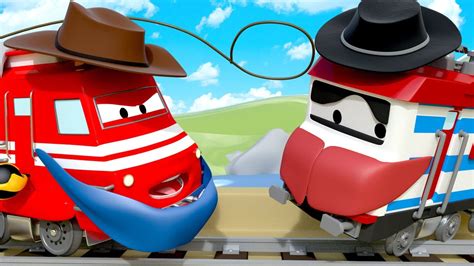 어린이를 위한 기차 보안관 기차 Troy와 무법자 기차 Tony Le Train 자동차 마을의 기차 트로이 Troy Youtube