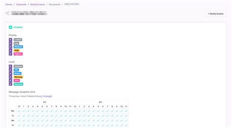 how to set up filtering and delayed message sending notify events help