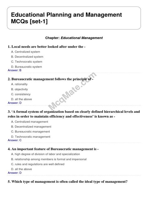 Educational Planning And Management Chapter Educational Management