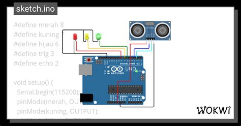 Deteksi Banjir Dengan LED Lukman Wokwi ESP32 STM32 Arduino Simulator