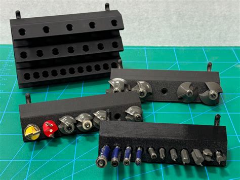 1 4 Shank Router Bit Holders For Pegboard By 321 Designs Makerworld Download Free 3d Models
