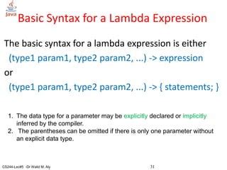 CS Lec Generics Innerclasses Lambda Pptx