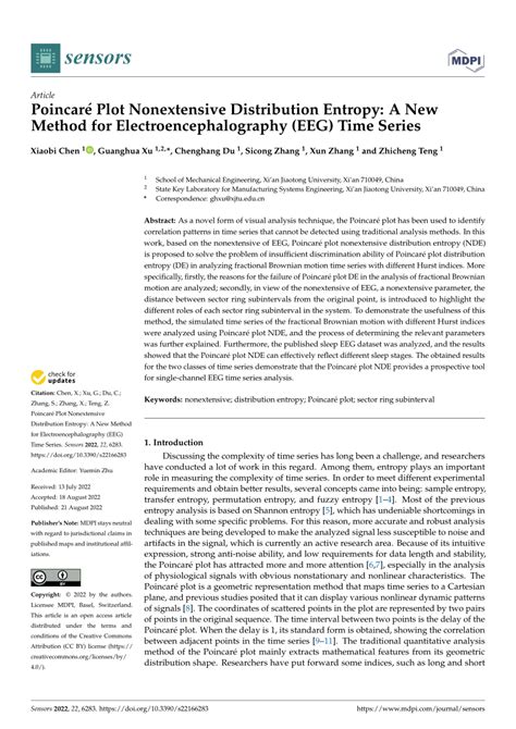 Pdf Poincaré Plot Nonextensive Distribution Entropy A New Method For Electroencephalography