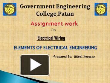 PPT Electrical Wiring Domestic And Industrial PowerPoint Presentation Free To Download Id