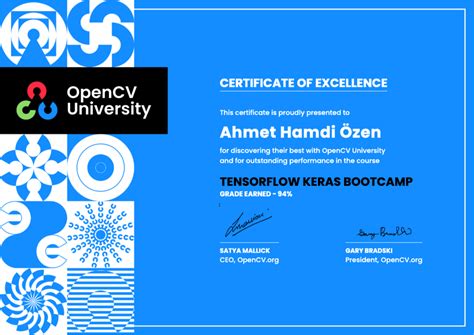 Tensorflow Free Tensorflow Keras Bootcamp Certificate Opencv