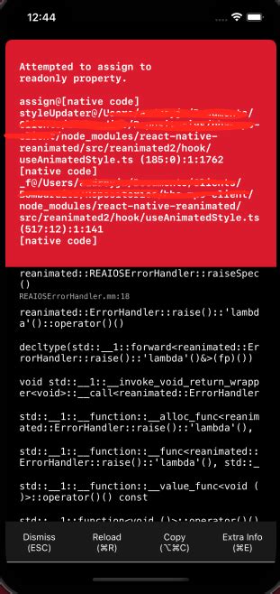 Attempt To Assing To Readonly Property In Reanimated 2143 No Hermes