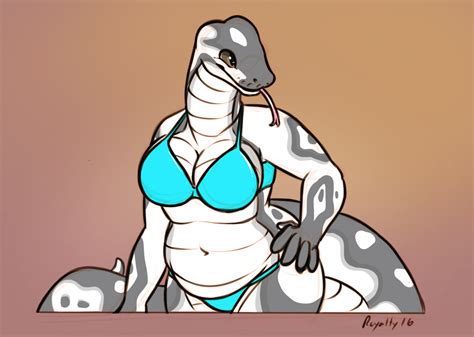 Rule 34 Anthro Ball Python Belly Button Belly Scales Big Breasts Big