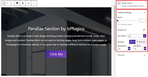 Parallax Section Block B Blocks