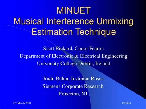 ppt minuet musical interference unmixing estimation technique